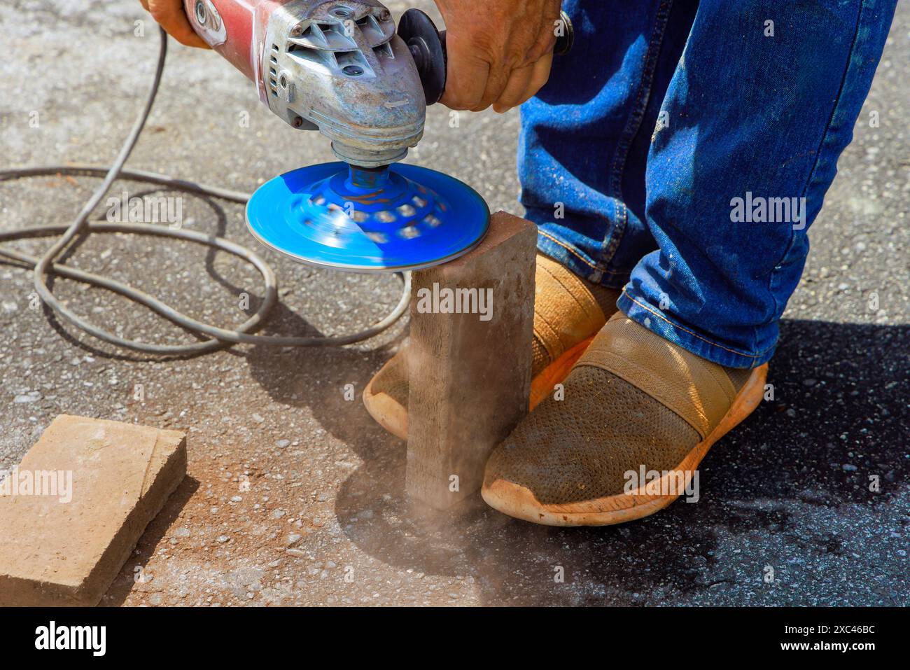 Before installing paving bricks stones, master grind them using ...