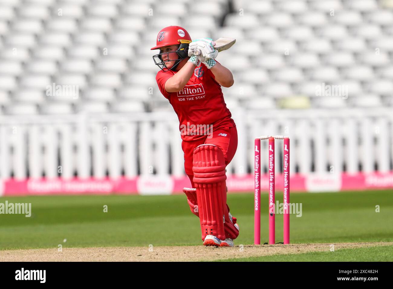 Seren Smale of Lancashire Thunder in action during the Charlotte ...