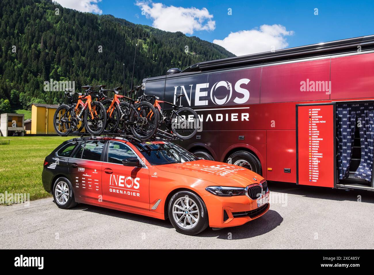 Switzerland, Canton Ticino, Tour de Suisse 2024, Ambrì, Team Ineos ...
