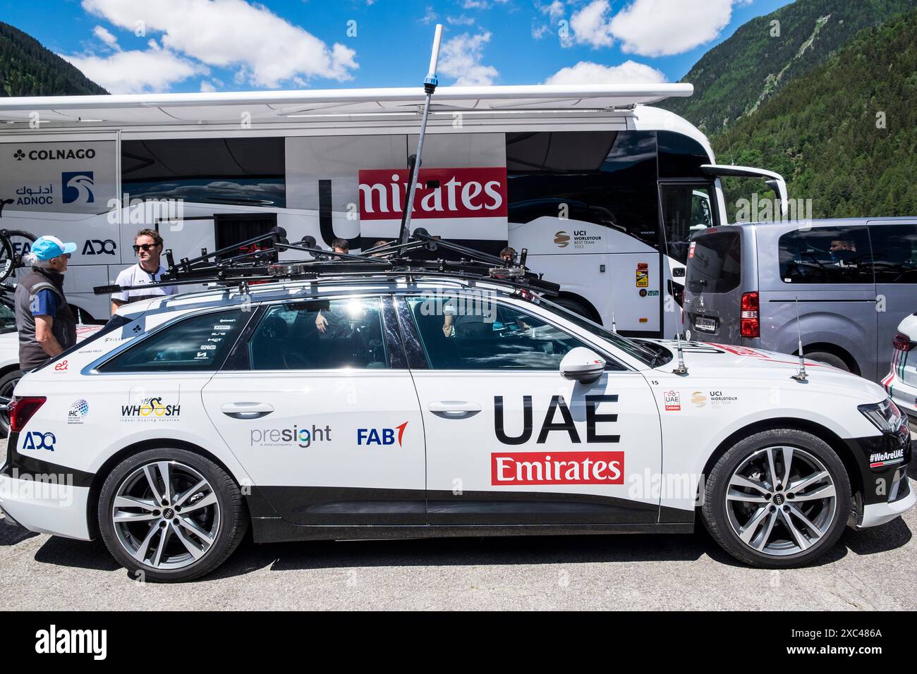 Switzerland, Canton Ticino, Tour de Suisse 2024, Ambrì, team UAE Stock ...