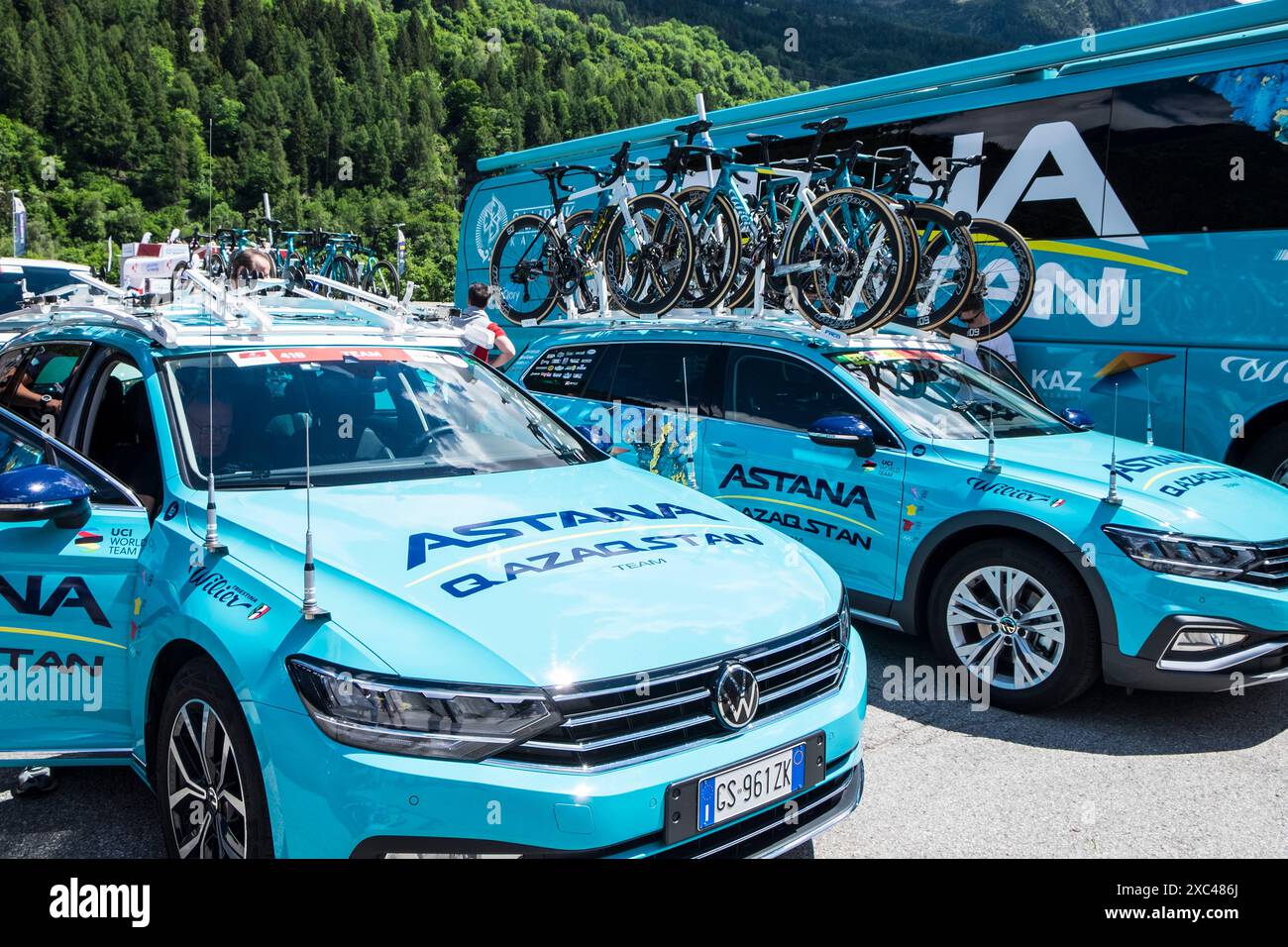 Switzerland, Canton Ticino, Tour de Suisse 2024, Ambrì, team Astana ...