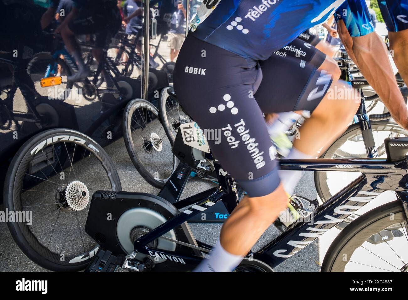 Switzerland, Canton Ticino, Tour de Suisse 2024, Ambrì, Movistar team ...
