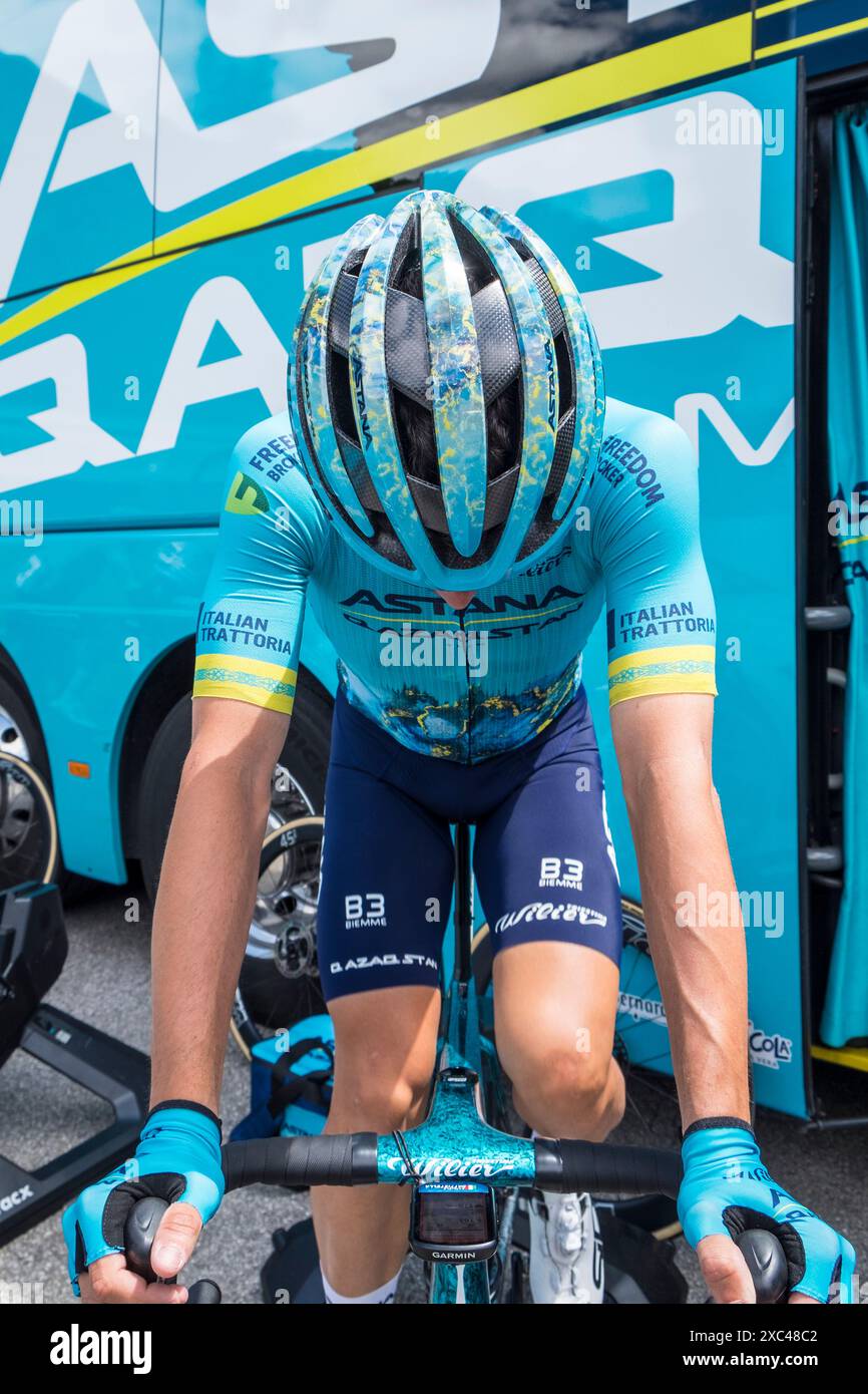 Switzerland, Canton Ticino, Tour de Suisse 2024, Ambrì, Astana team ...