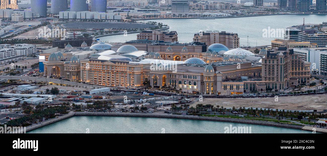 Aerial Panoramic view of Beautiful Place Vendome Mall Lusail Qatar ...