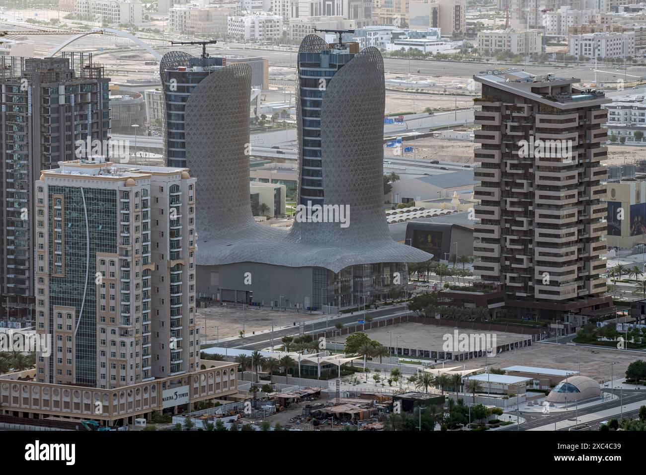 Lusail buildings and skyline at sunset time Stock Photo - Alamy