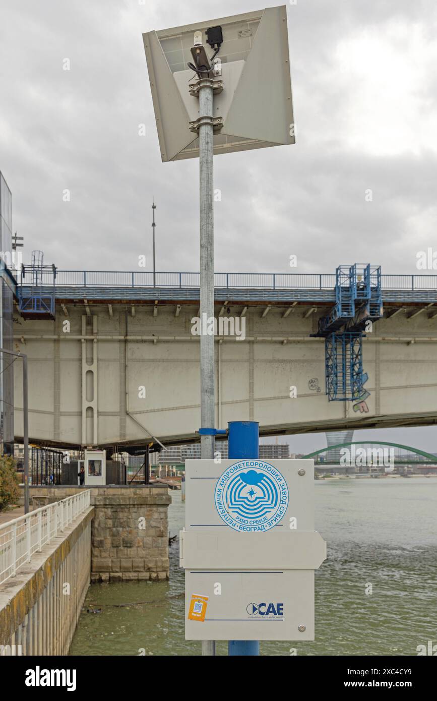 Belgrade, Serbia - March 11, 2024: Solar Powered Weather Alert Station ...