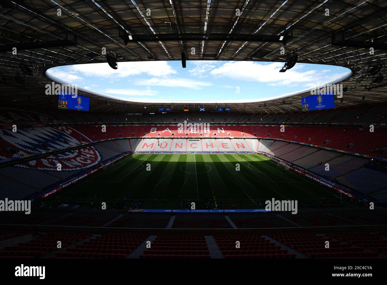 A view inside the stadium ahead of the opening ceremony before the UEFA ...