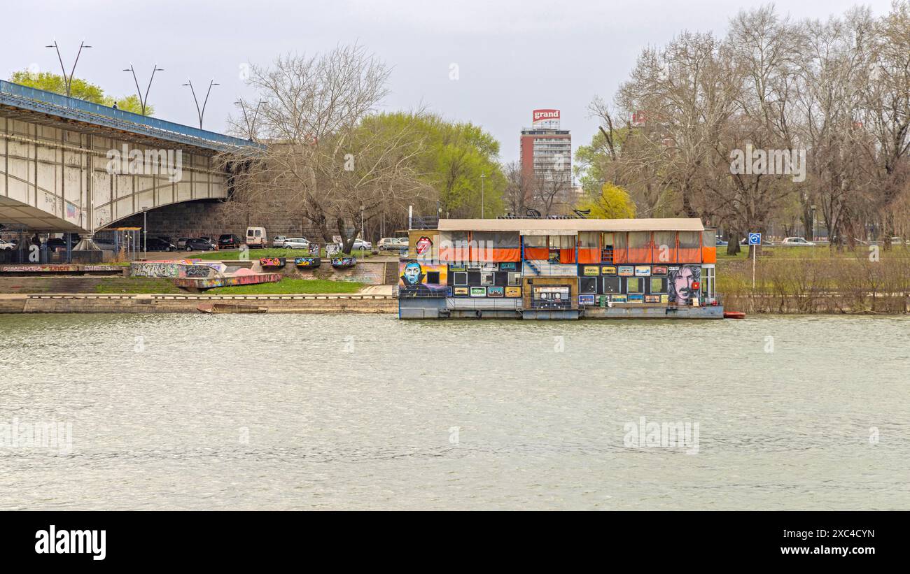 Belgrade, Serbia - March 11, 2024: Night Club Zappa Barka Floating ...