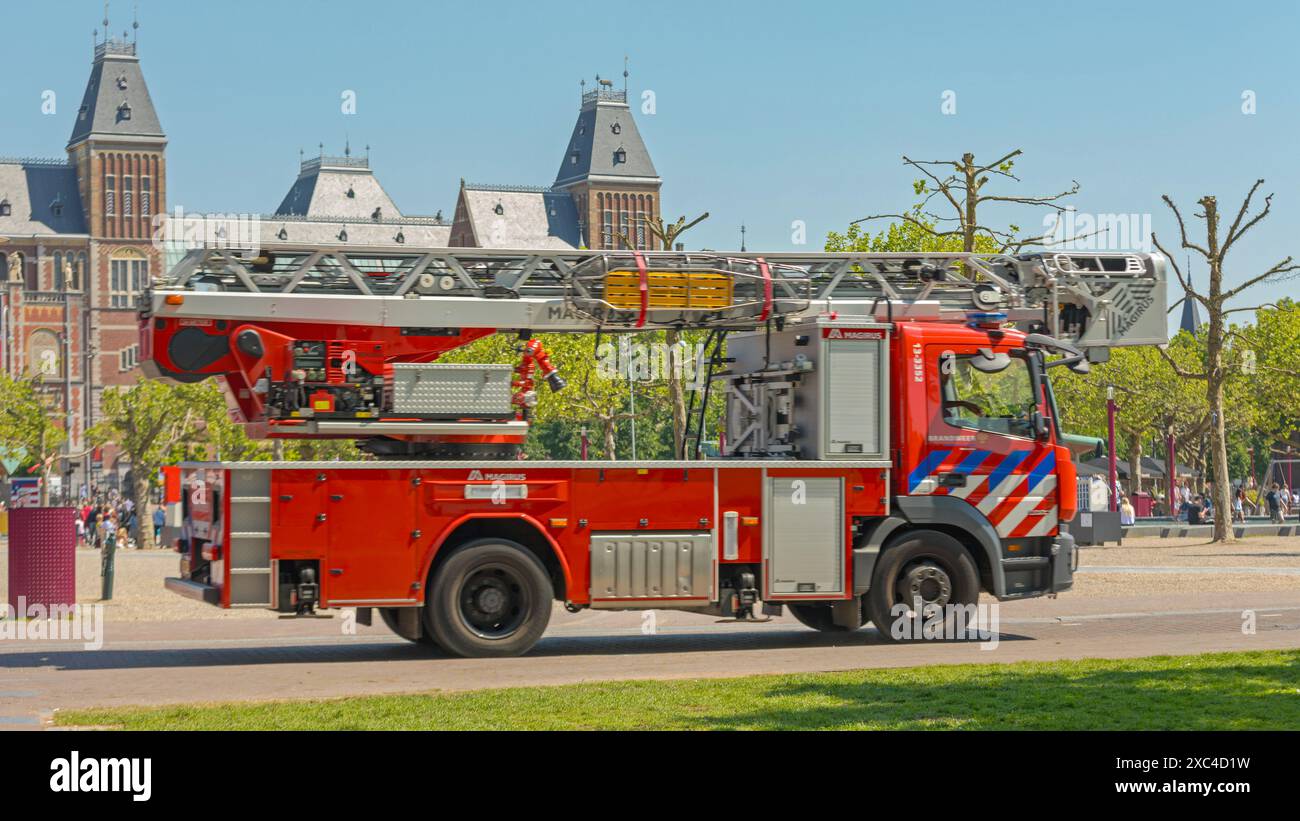 Amsterdam, Netherlands - May 15, 2018: Firefighters Ladder Truck ...