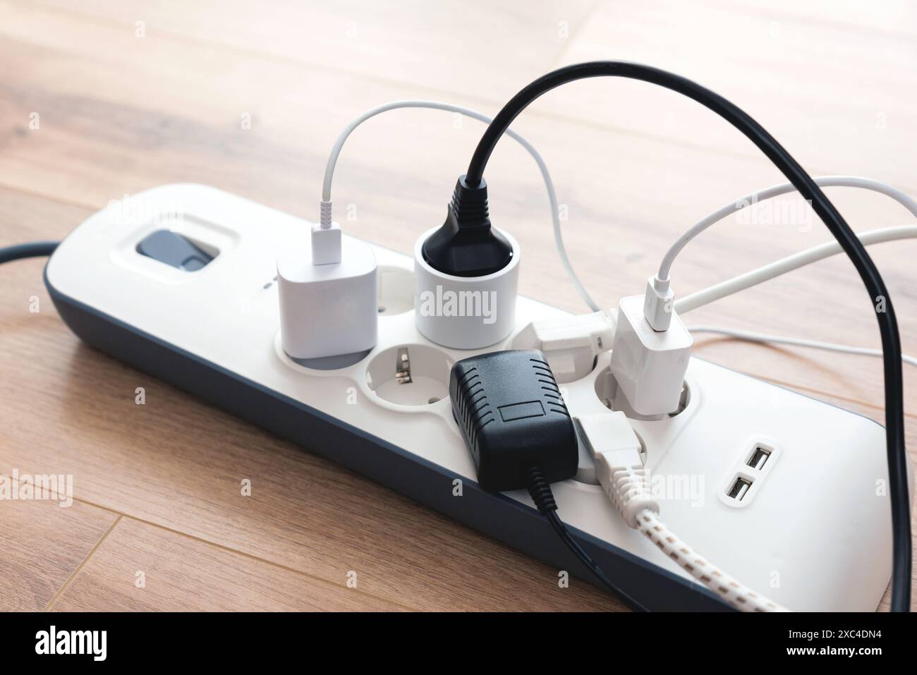 Electric power strip. Multiple devices connected, smart sockets Stock ...