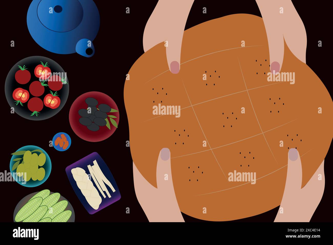 Pita bread middle eastern Stock Vector Images - Alamy