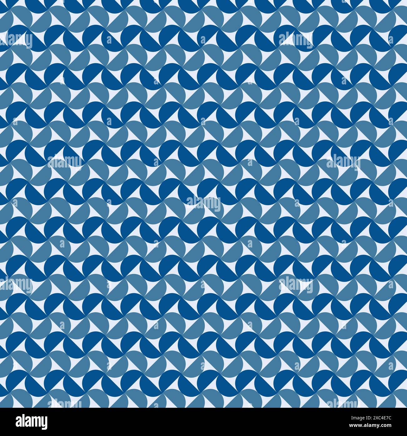 Pattern with in shades of blue semicircles and grid in the style of the ...