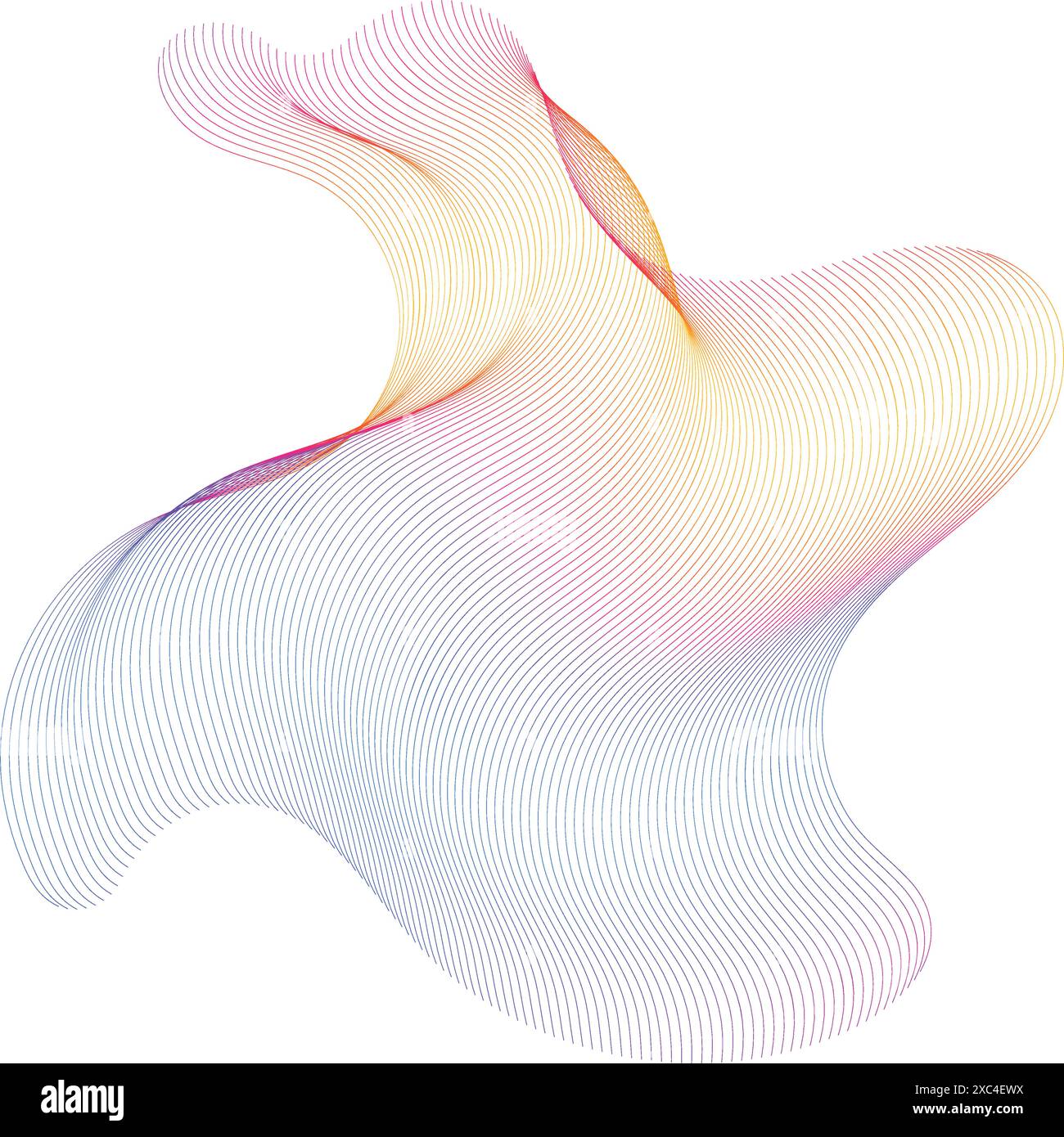 Dynamic Amorphous Shape Abstract Fluid Form With Gradient Liquid Shape Made Of Lines With