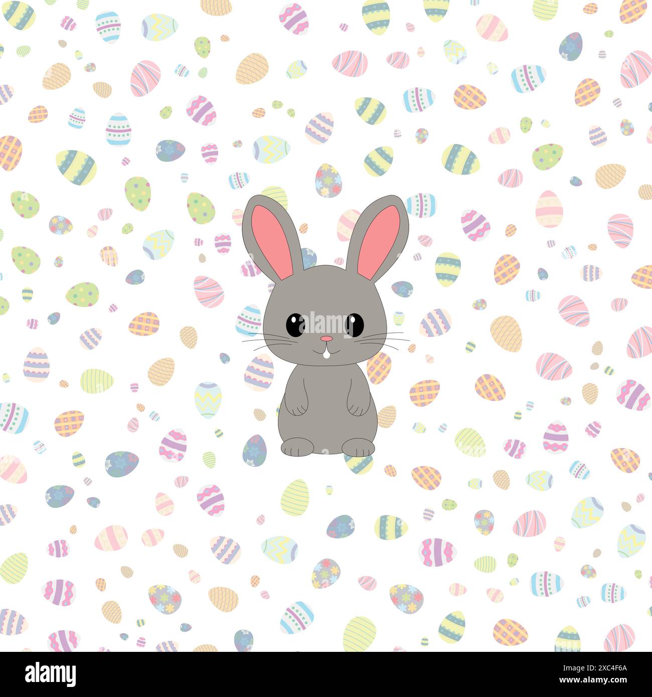Happy Easter. Eggs and bunny with different textures. Spring holiday ...