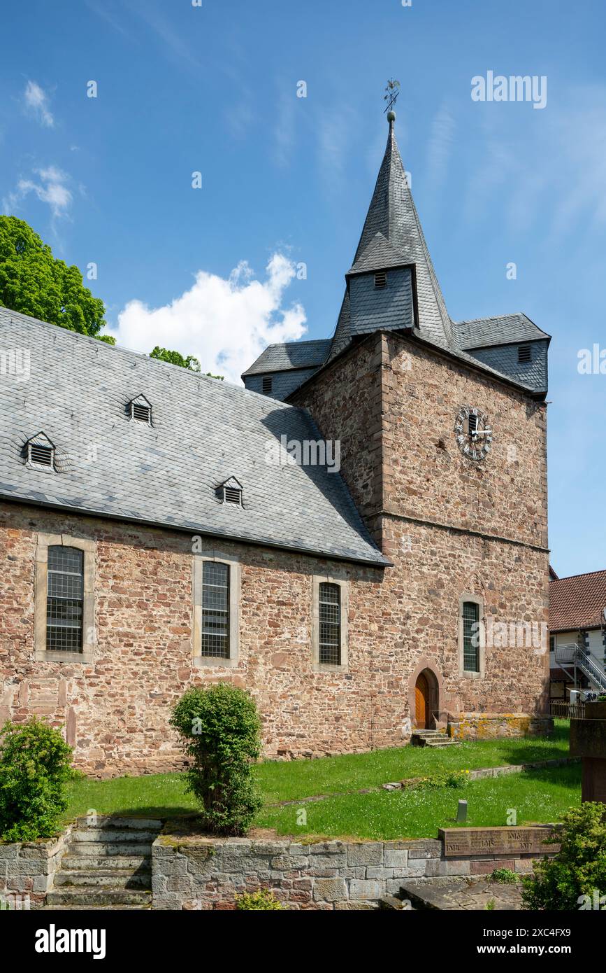 Bergheim (Gem. Edertal), evangelische Kirche, Blick von Süden Stock Photo - Alamy