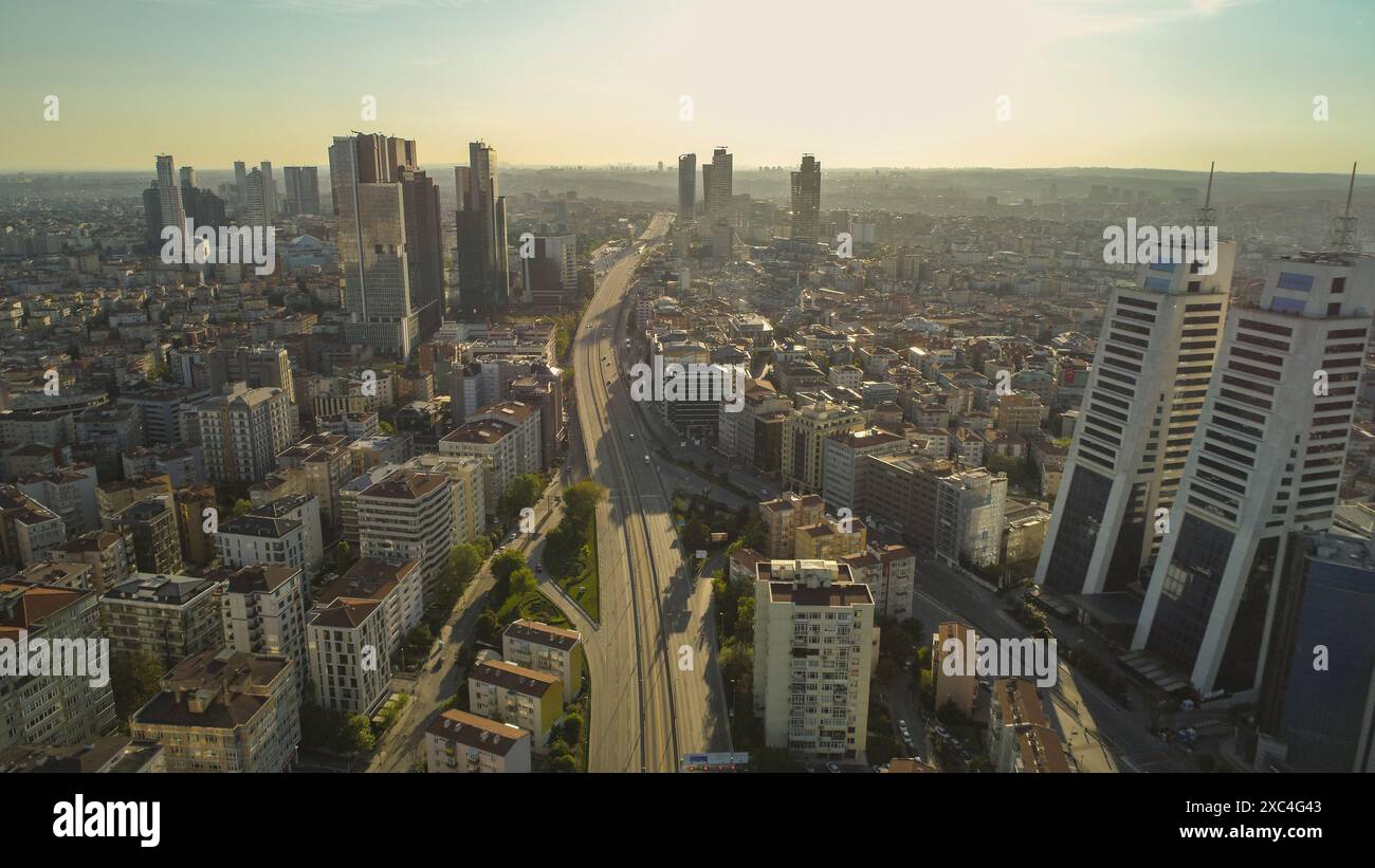 Aerial view of Istanbul downtown at sunrise, Turkey Stock Photo - Alamy