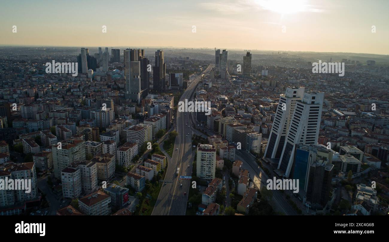 Aerial view of Istanbul downtown at sunrise, Turkey Stock Photo - Alamy