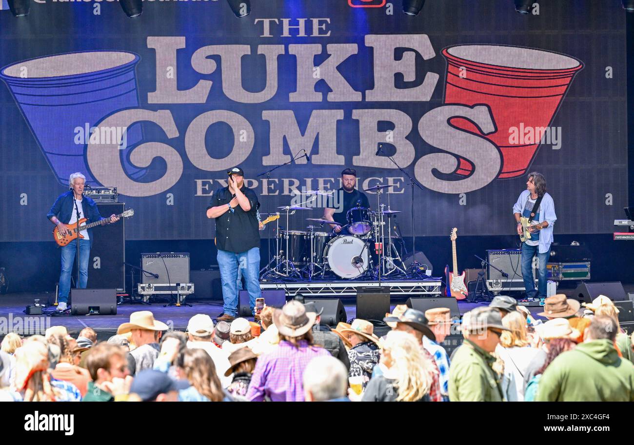 Eridge, UK, 14 June 2024. The Luke Combs Experience plays at the Black ...
