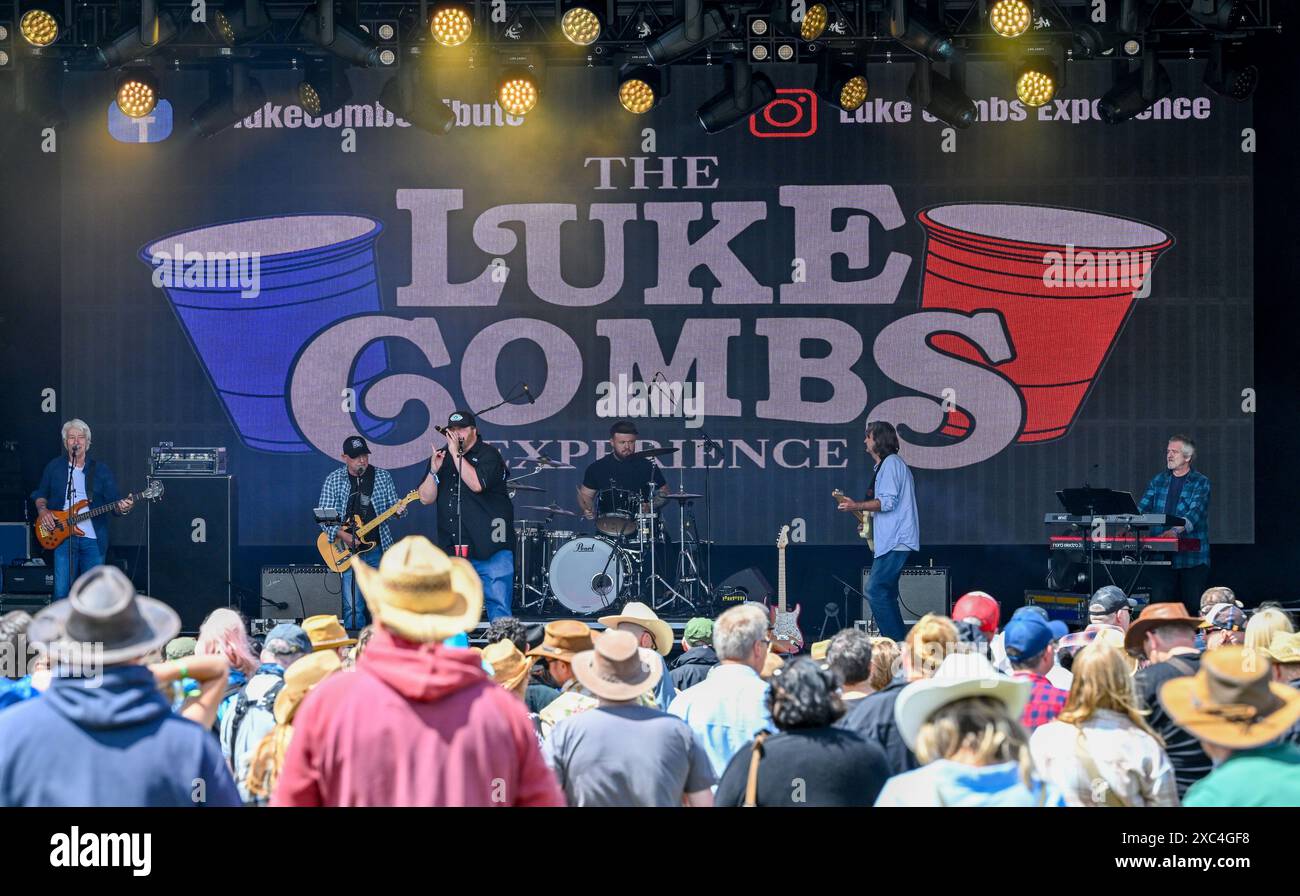 Eridge, UK, 14 June 2024. The Luke Combs Experience plays at the Black ...