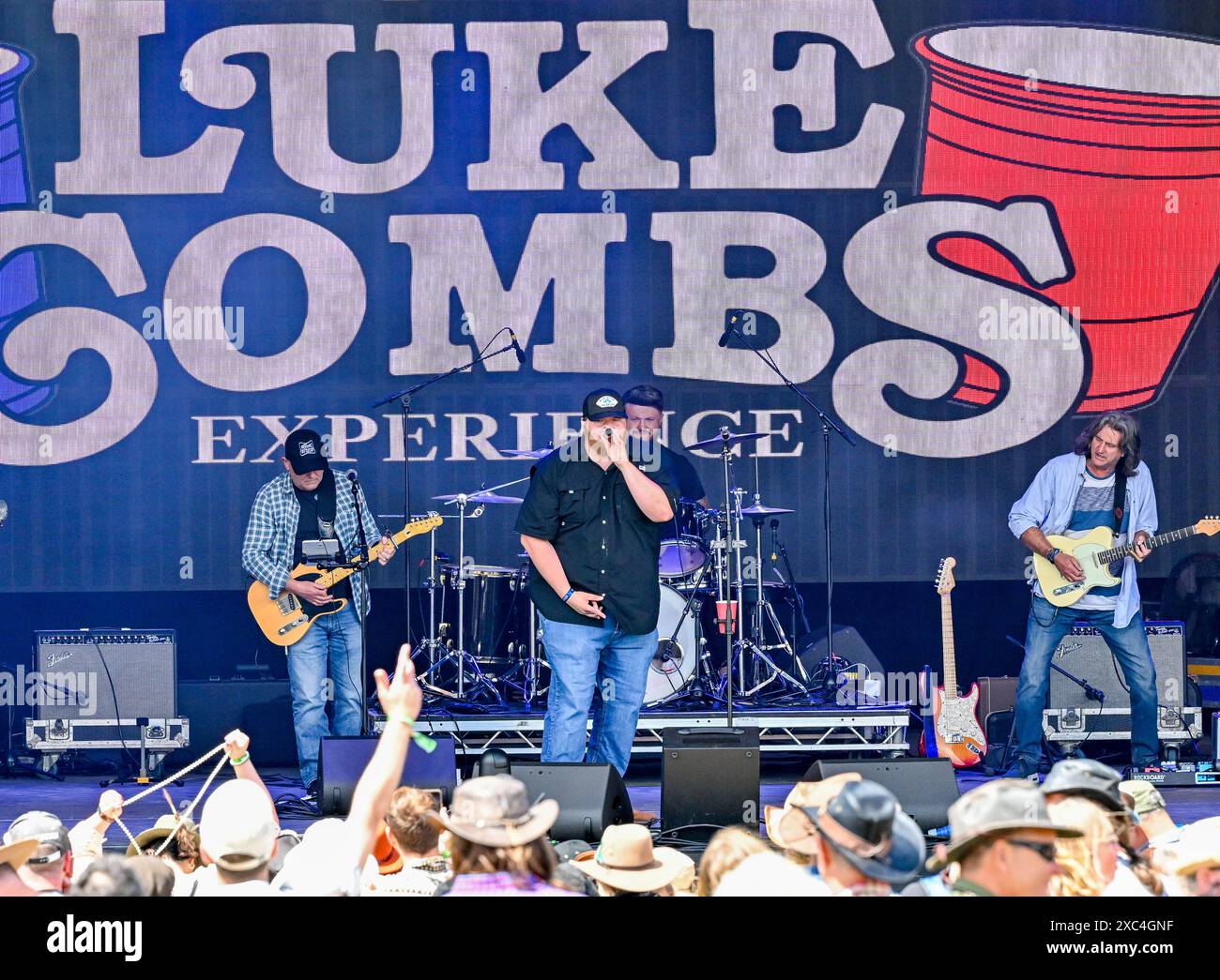 Eridge, UK. 14th June, 2024. The Luke Combs Experience plays at the ...