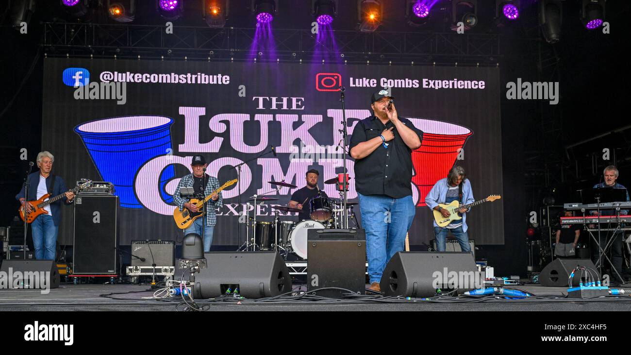 Eridge, UK, 14 June 2024. The Luke Combs Experience plays at the Black ...