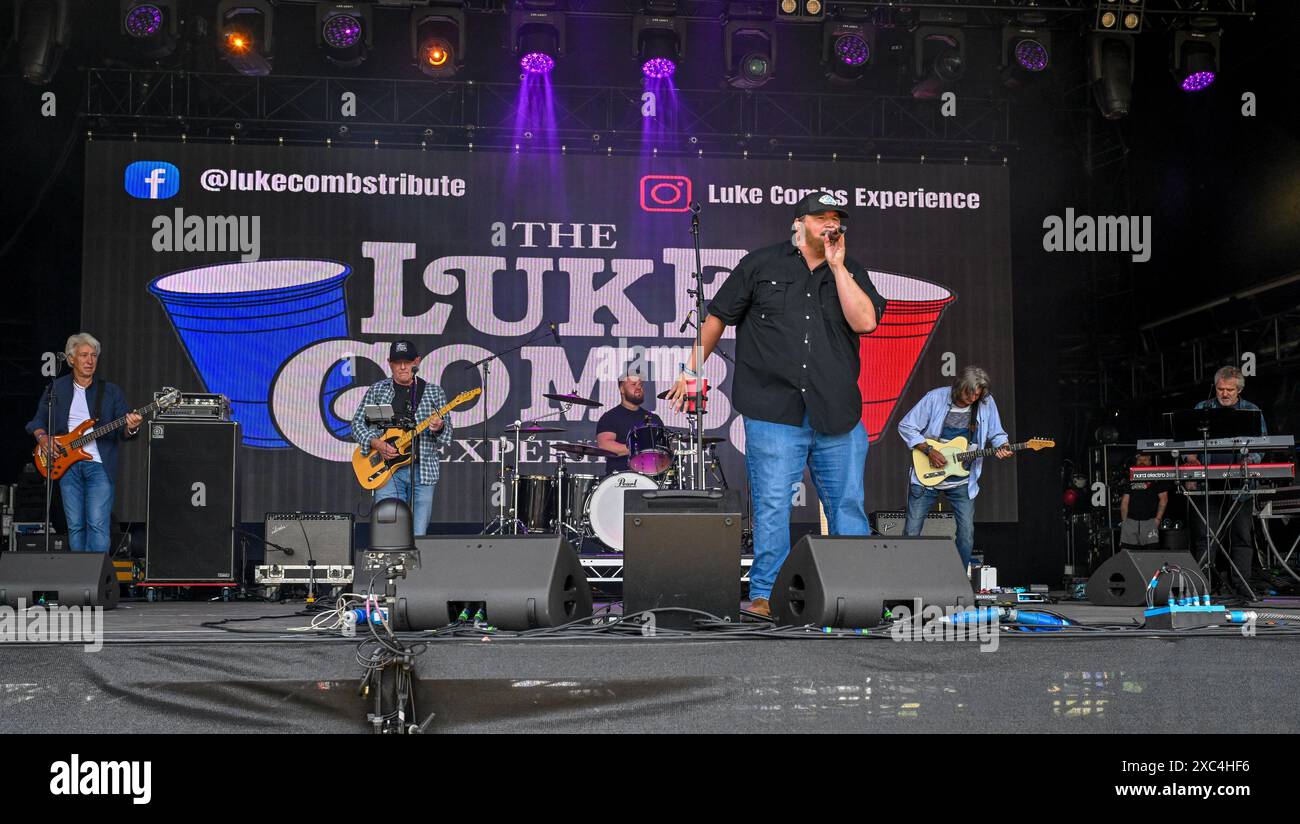 Eridge, UK, 14 June 2024. The Luke Combs Experience plays at the Black ...
