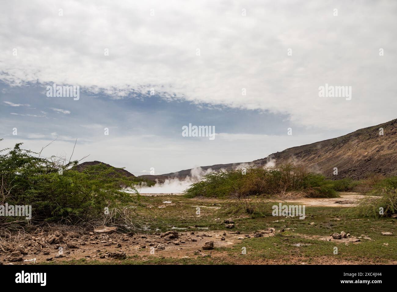 Alolabad geothermal area in Ethiopia with surreal landscape of colorful ...
