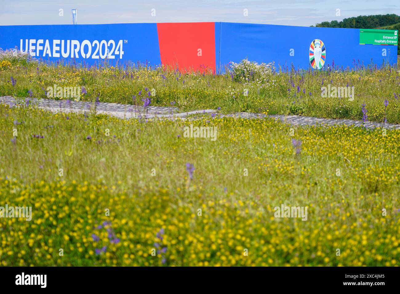 Munich, Germany. 14th June, 2024. UEFA Euro 2024 displays outside of ...