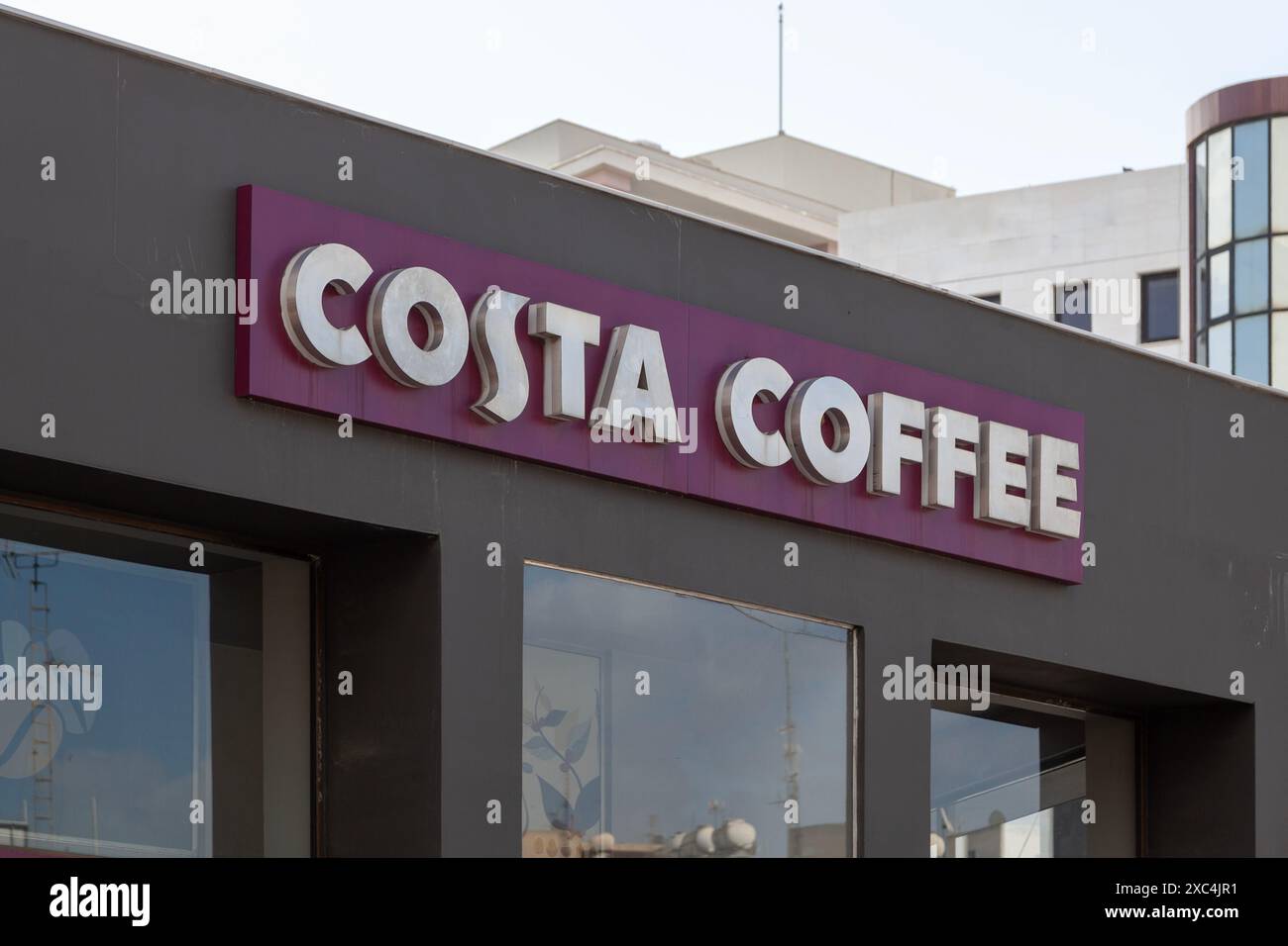 Larnaca, Cyprus - March 03 2024: Sign of Costa Coffee, a British coffeehouse company chain Stock ...