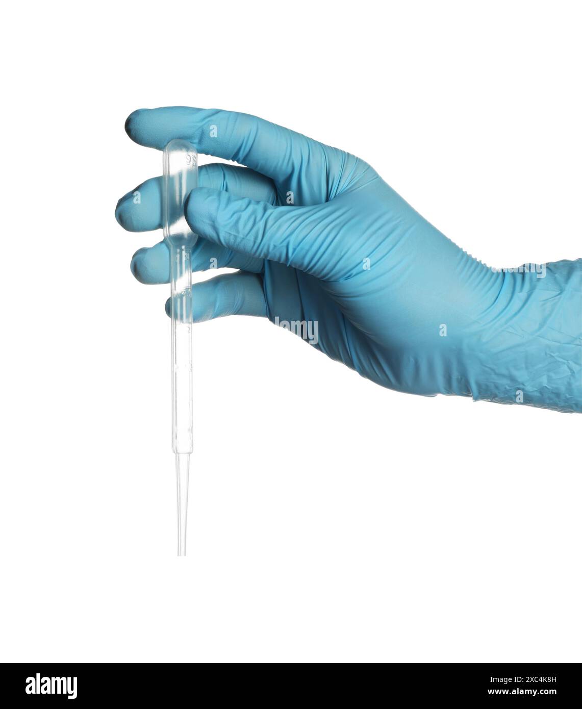 Scientist with pipette on white background, closeup Stock Photo - Alamy
