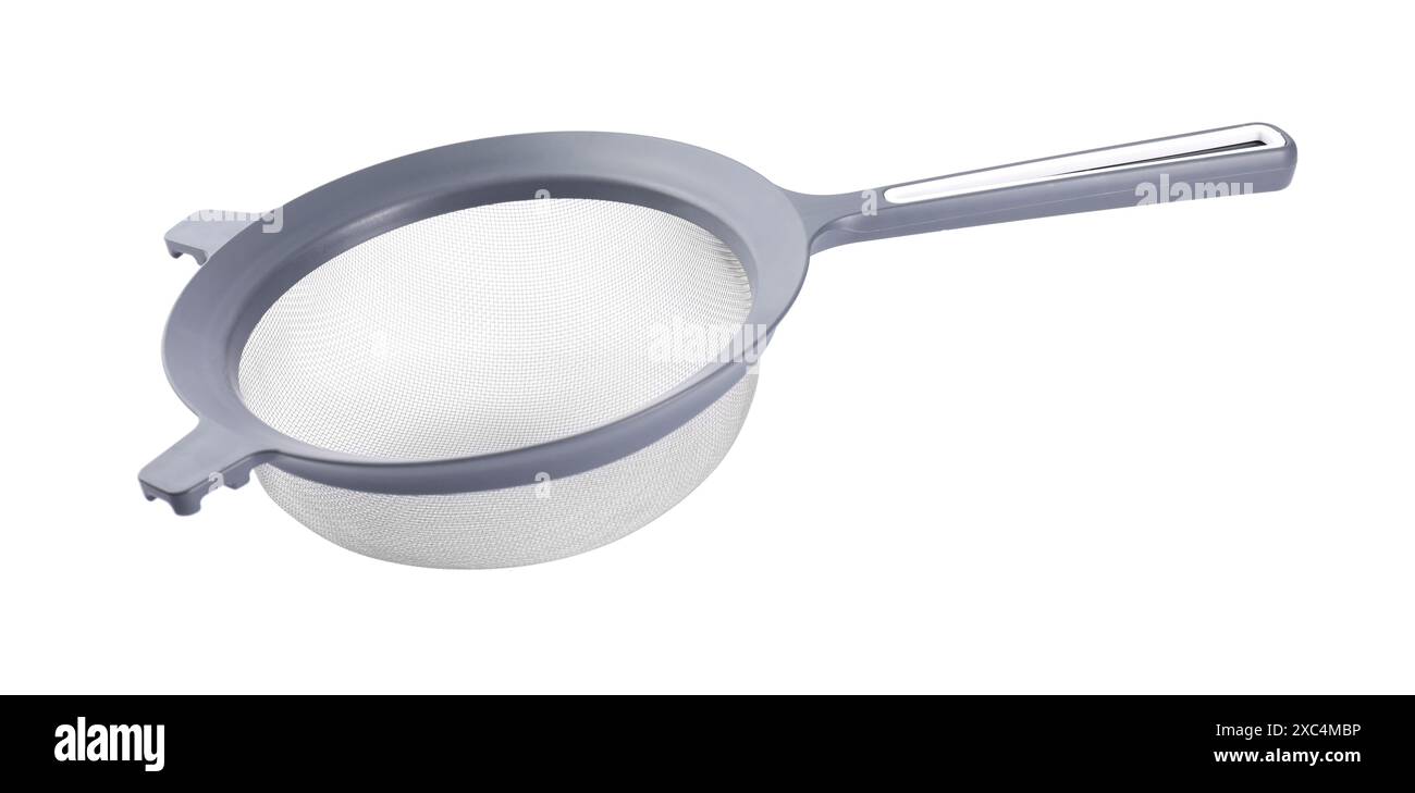 One metal sieve isolated on white. Kitchen utensil Stock Photo - Alamy