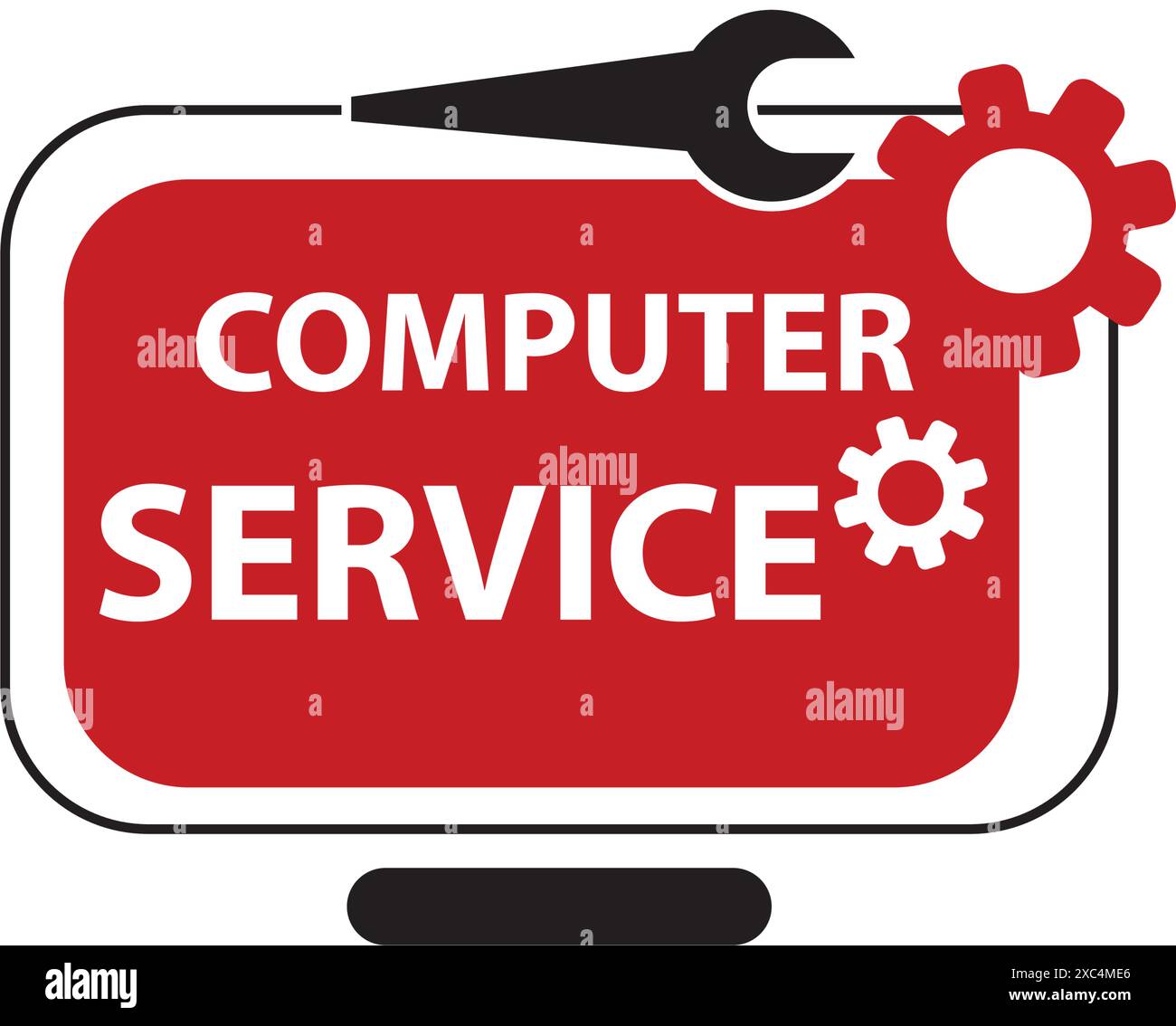 Computers Repair Logo Template. Wrench and Screwdriver Vector Design ...