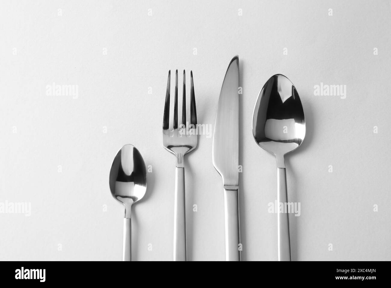 Silver service cutlery Black and White Stock Photos & Images - Alamy