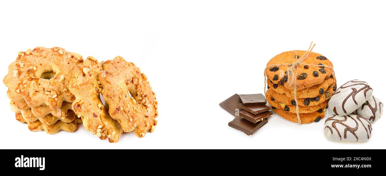 Set of different cookies isolated on white background. Collage. Free ...