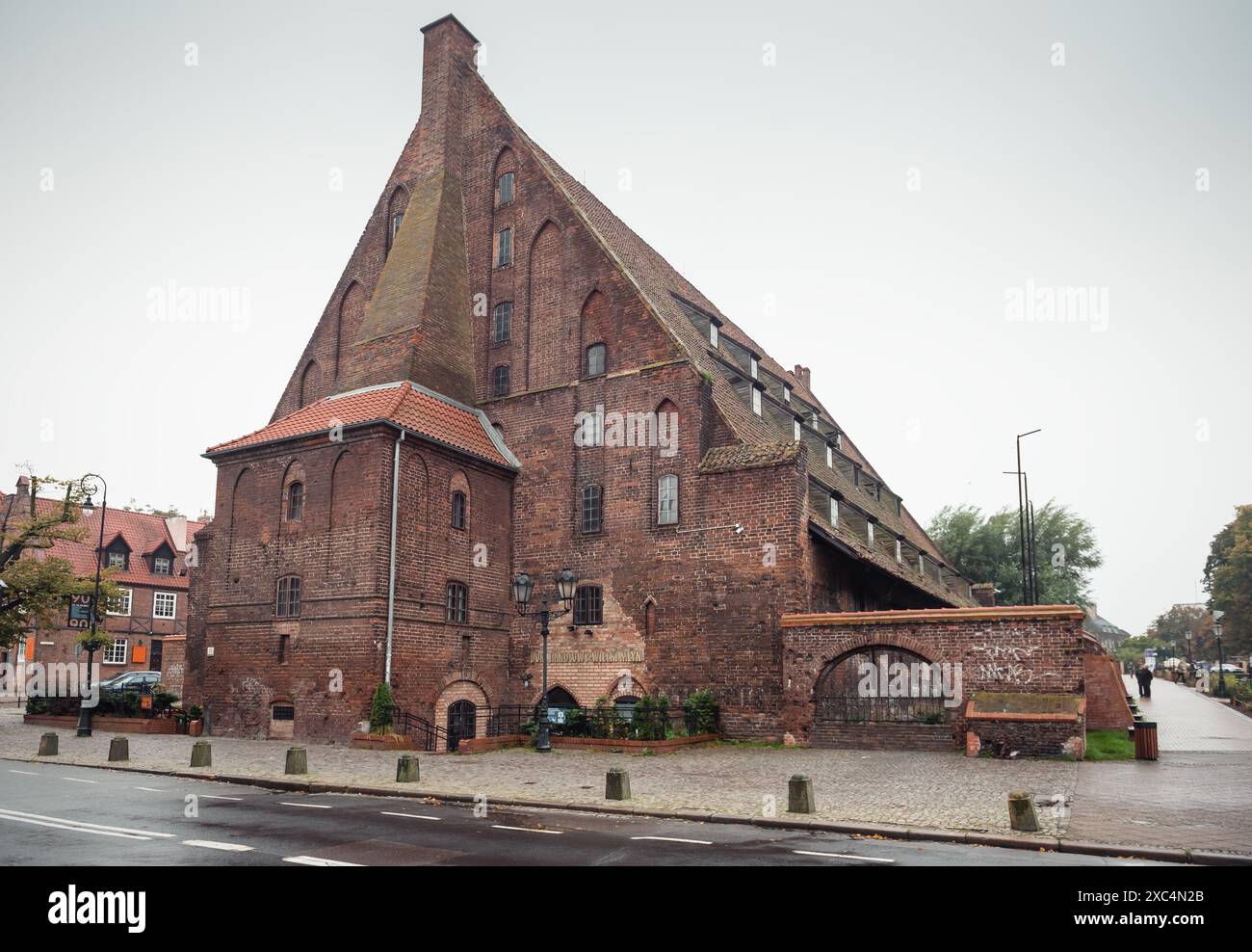 Great Mill (Wielki Młyn) in Gdansk near Radunia river. Huge medieval ...