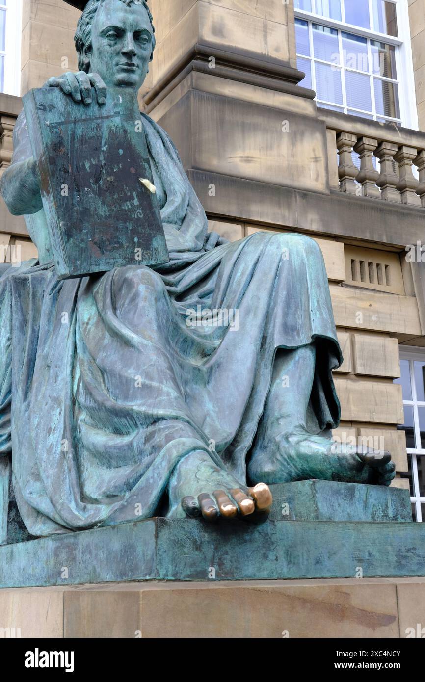 The statue of Scottish philosopher David Hume on Royal Mile.Edinburgh ...