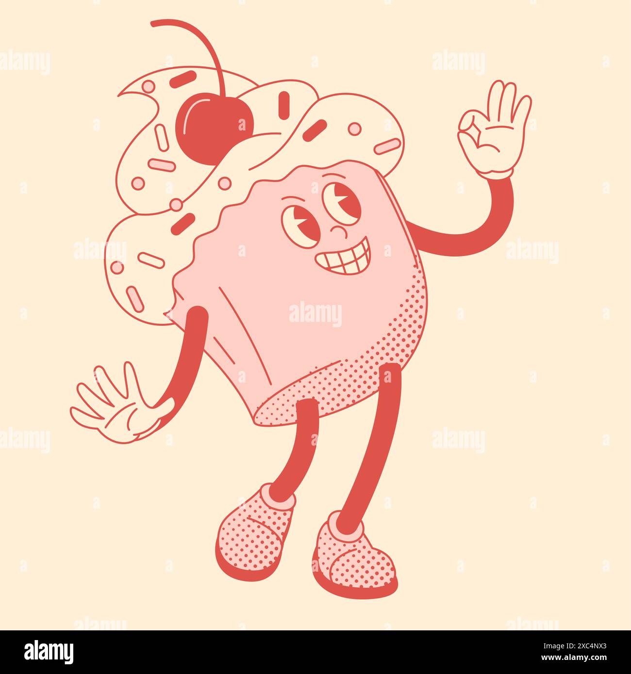 Cute kawaii cupcake character hi-res stock photography and images - Alamy