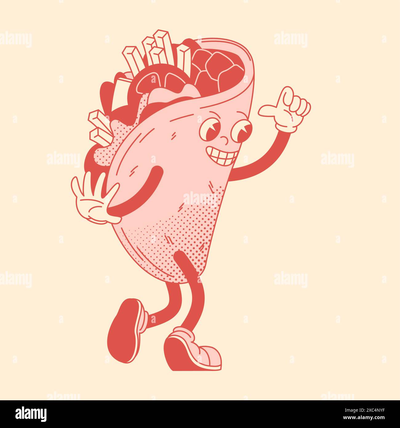 Taco groovy comic character Stock Vector Image & Art - Alamy