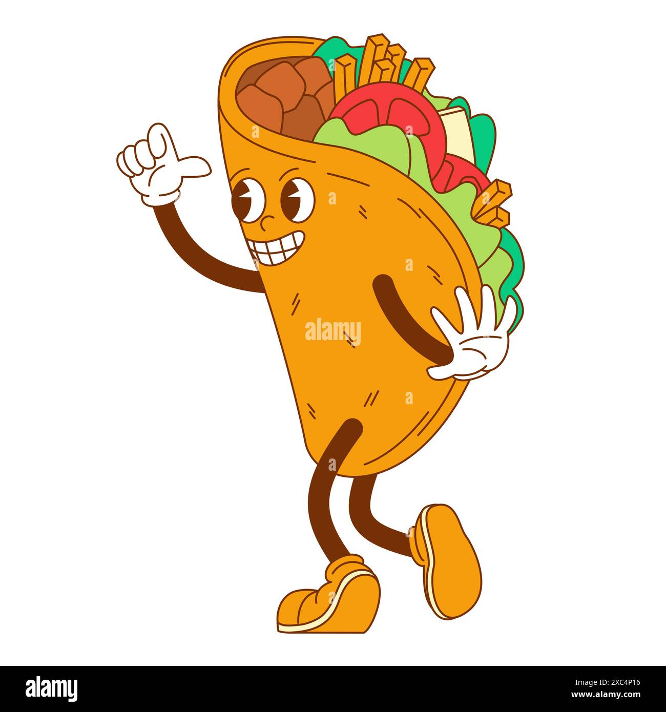 Taco groovy comic character Stock Vector Image & Art - Alamy