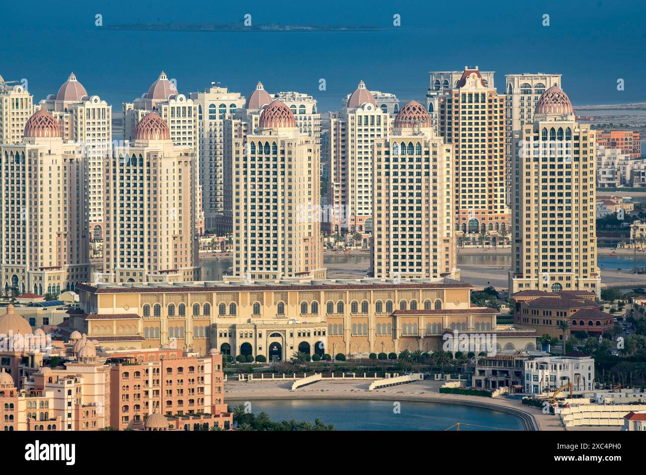 Aerial view of Peral Qatar Qanat Quartier and viva bahriya Stock Photo ...