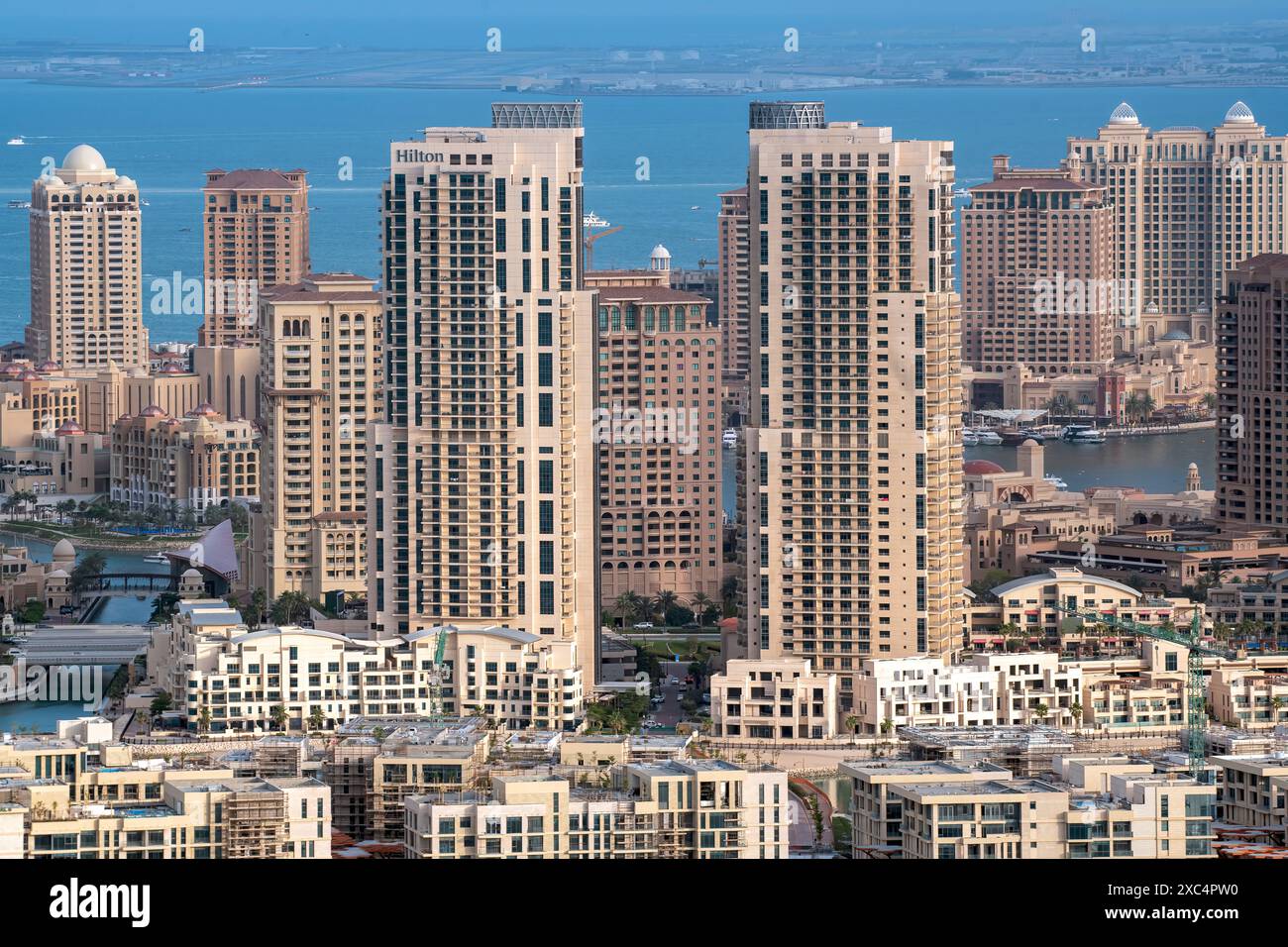 Aerial view of Peral Qatar Qanat Quartier and viva bahriya Stock Photo ...