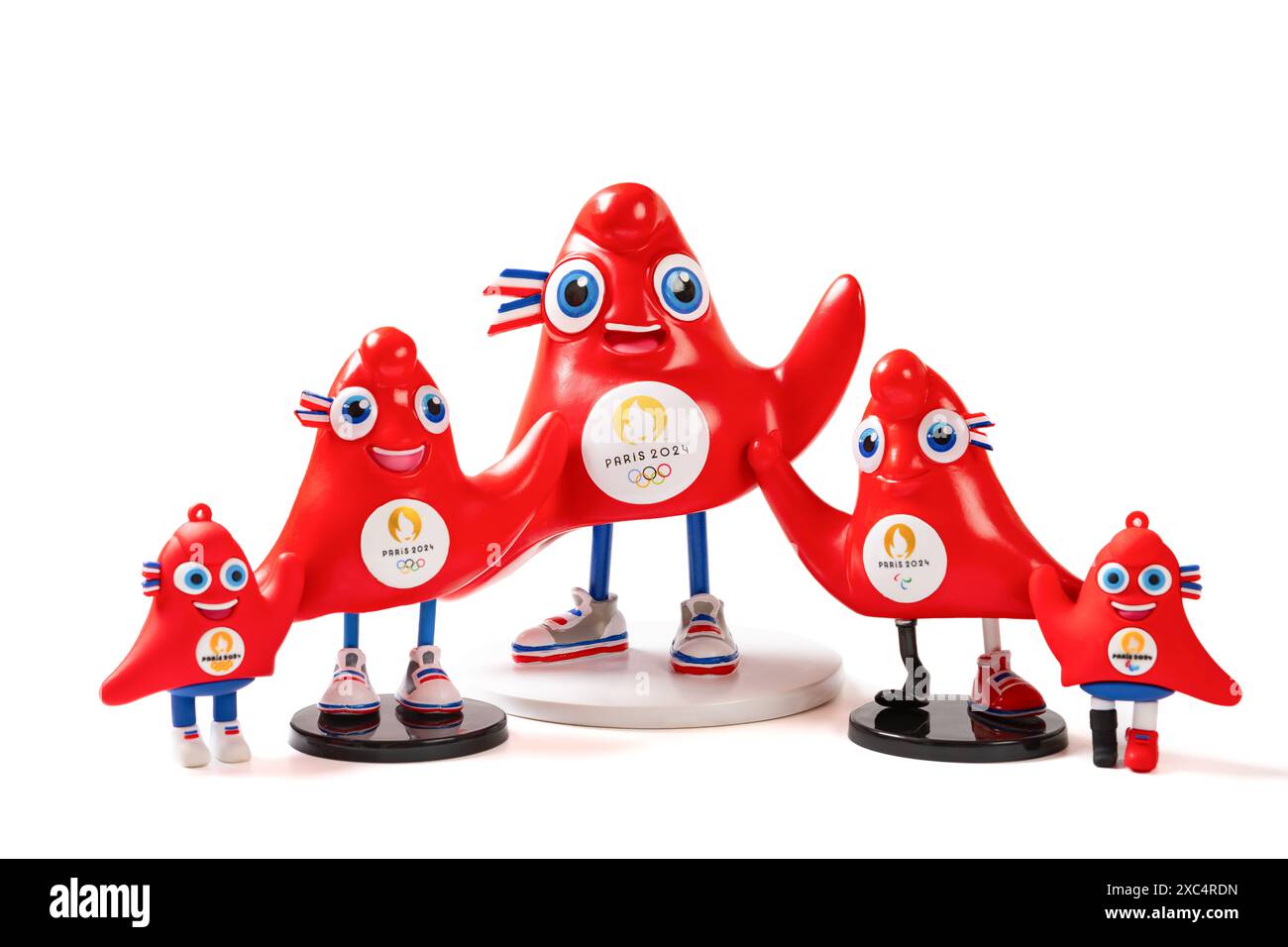 ZHONGSHAN China-June 13 2024: differenent sizes 2024 Paris Olympic ...