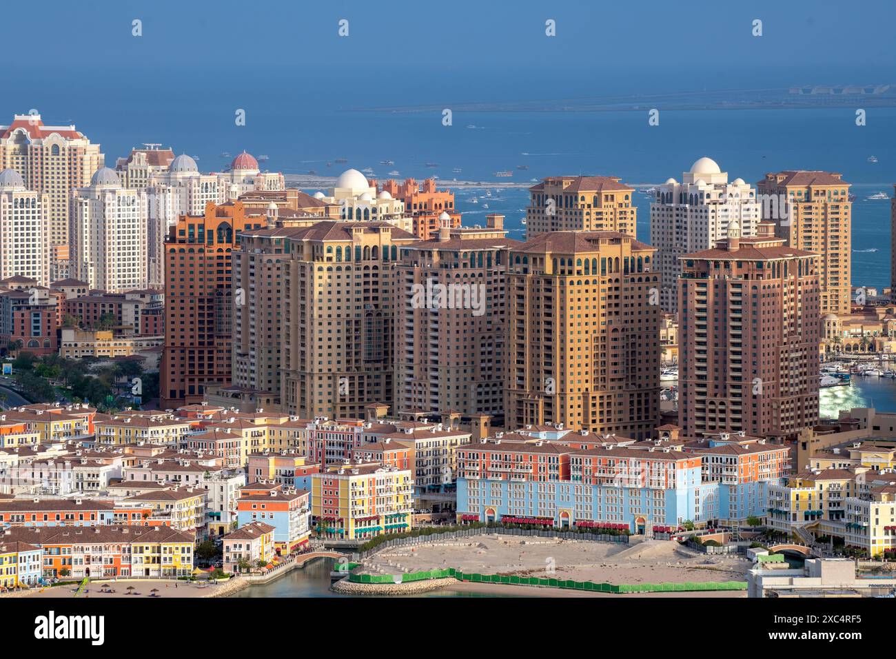 Aerial view of Peral Qatar Qanat Quartier and viva bahriya Stock Photo ...