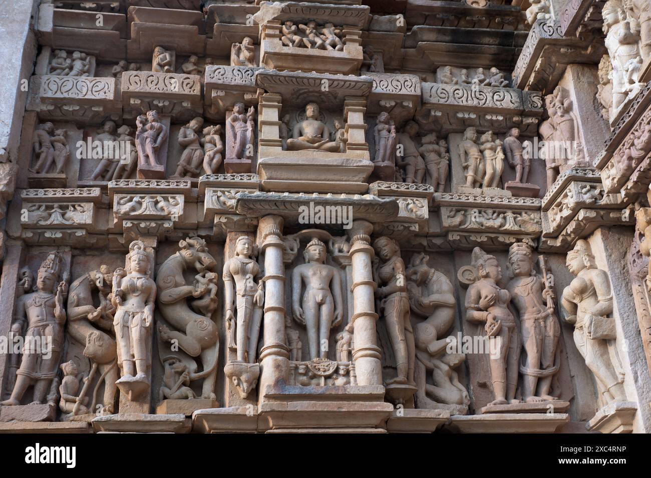 Khajuraho, India: world-famous reliefs. The relief shows the 3 phases ...