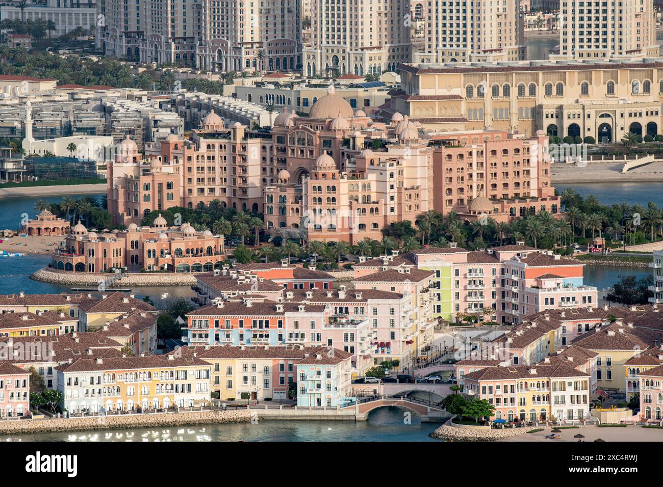 Aerial view of Peral Qatar Qanat Quartier and viva bahriya Stock Photo ...