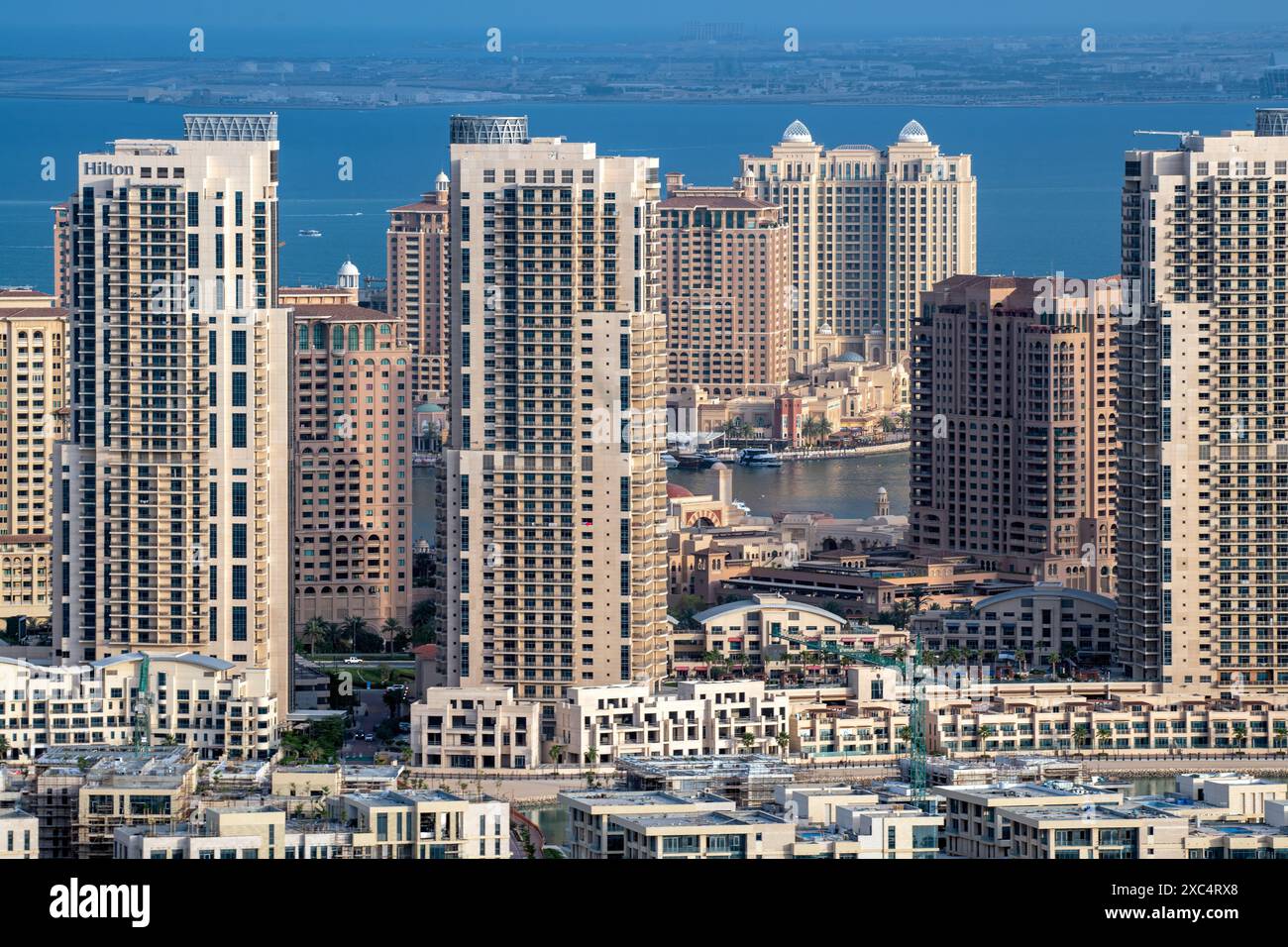 Aerial view of Peral Qatar Qanat Quartier and viva bahriya Stock Photo ...