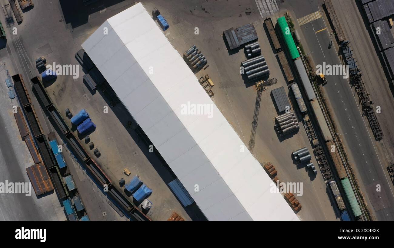 Cargo terminal aerial view Stock Photo - Alamy