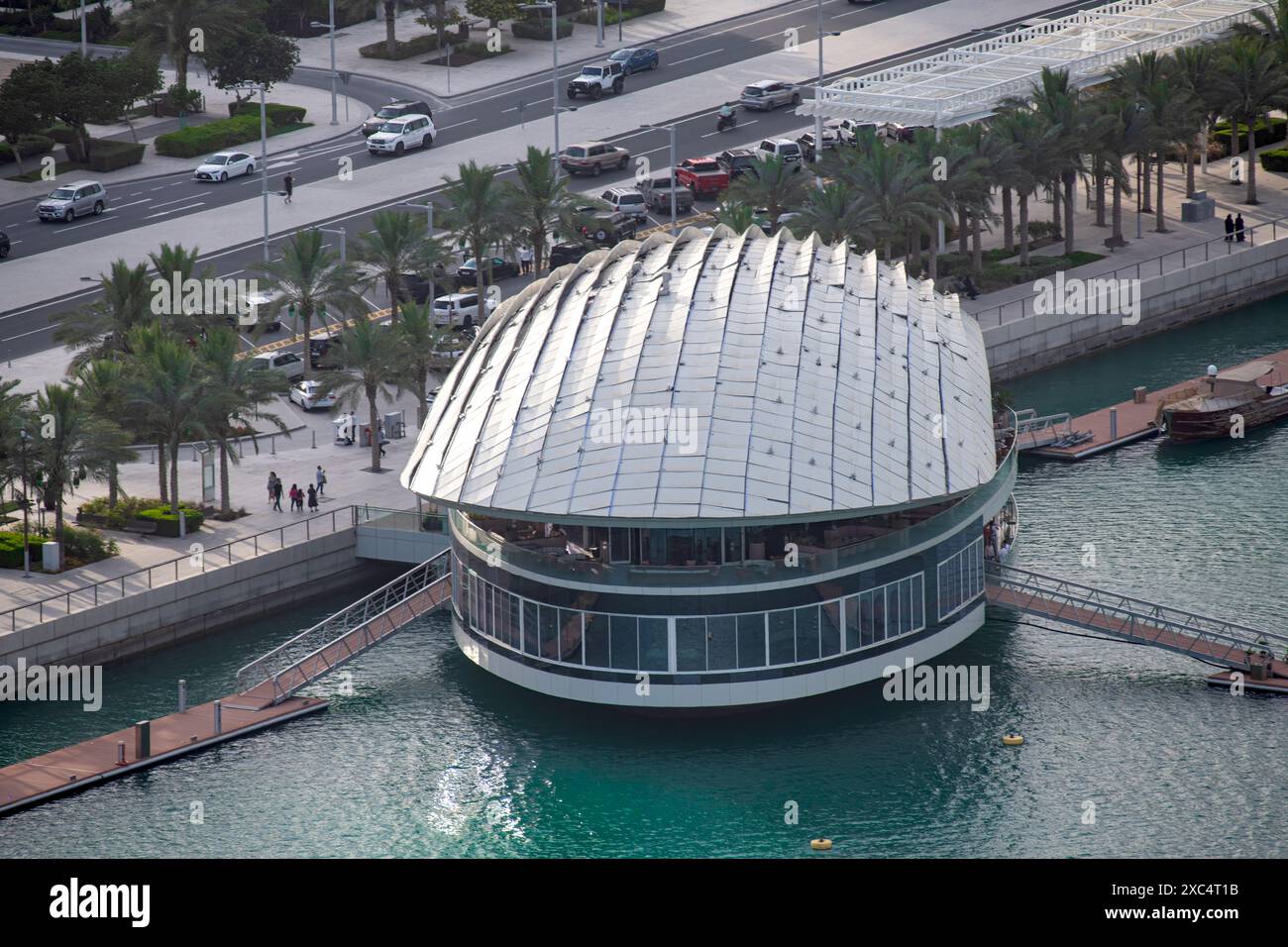 Aerial view of Beef bar restaurant Lusail marina Qatar Stock Photo - Alamy
