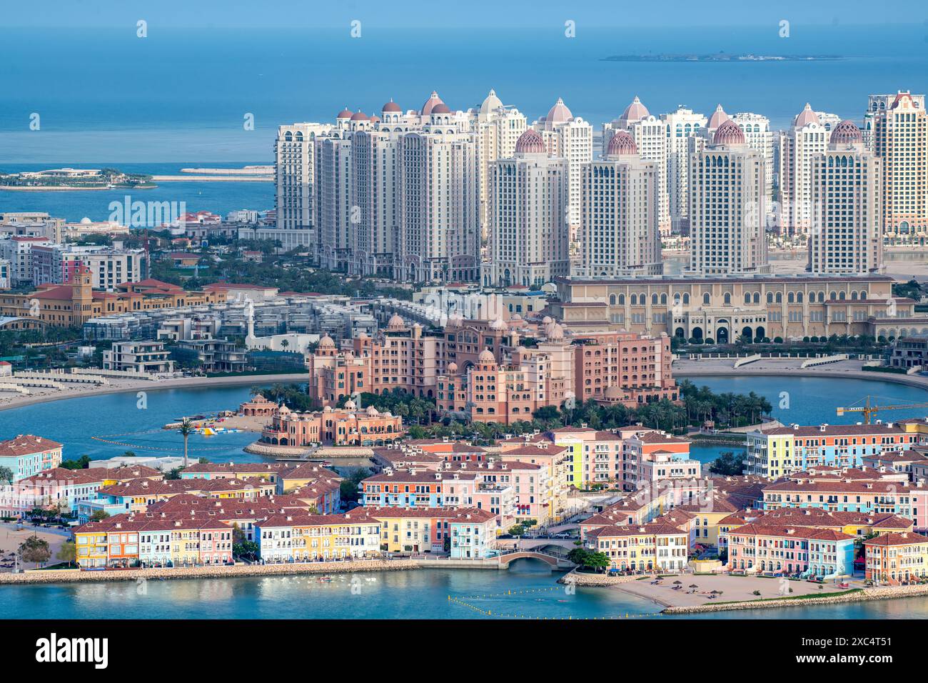 Aerial view of Peral Qatar Qanat Quartier and viva bahriya Stock Photo ...