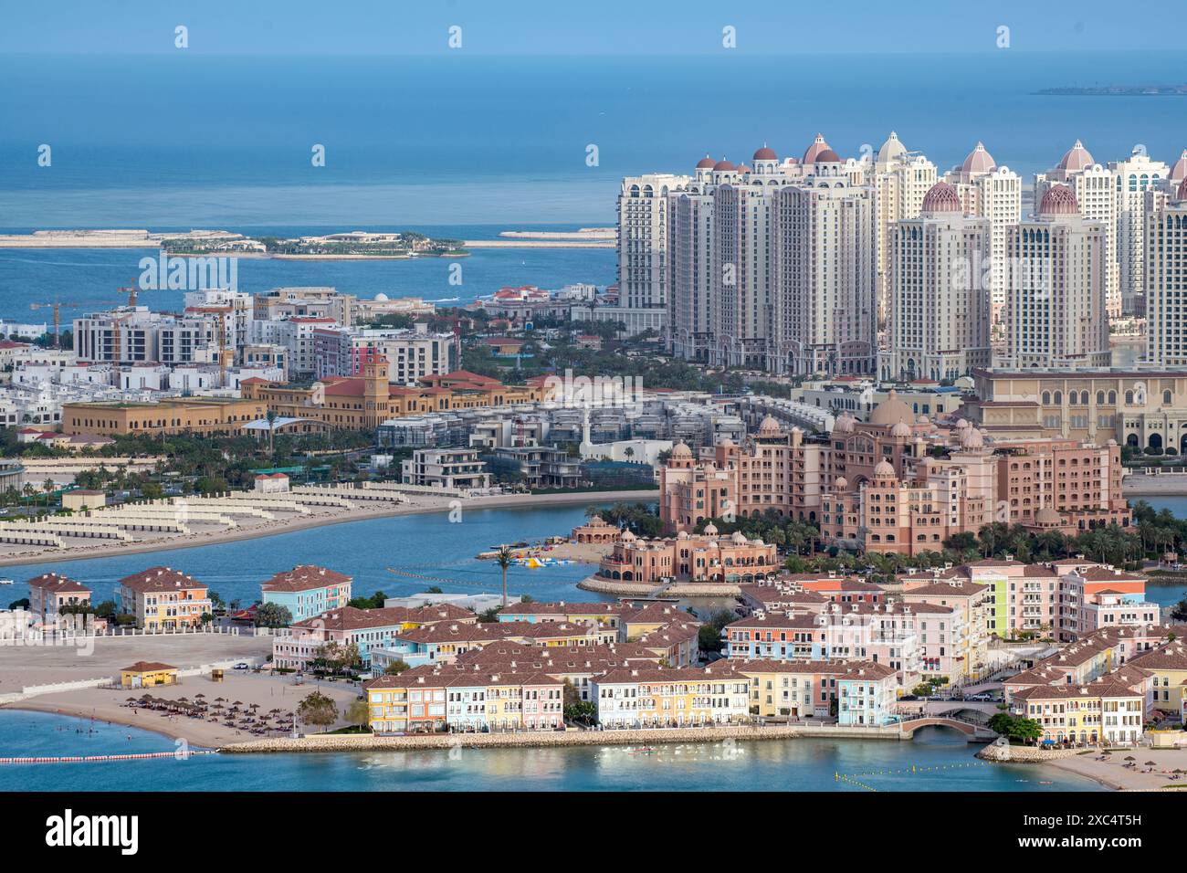 Aerial view of Peral Qatar Qanat Quartier and viva bahriya Stock Photo ...